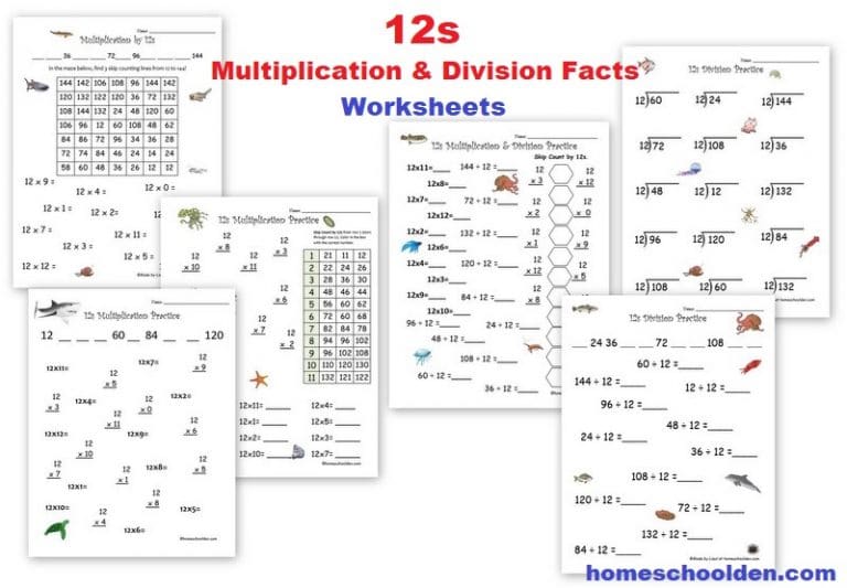 Multiplication - Division Worksheet BUNDLE - Homeschool Den