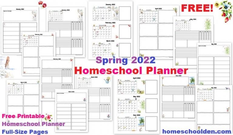 Free Homeschool Planner for Spring 2022 - Homeschool Den