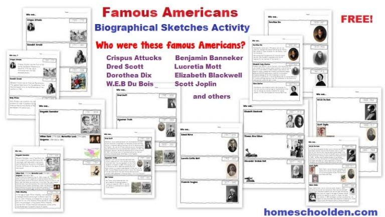 FREE Famous Americans Packet - Homeschool Den