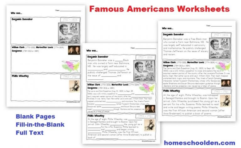 FREE Famous Americans Packet - Homeschool Den