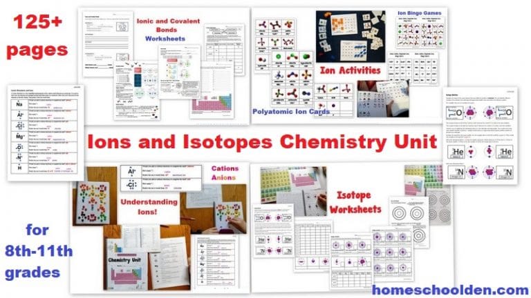 Ions and Isotopes Chemistry Unit - Homeschool Den