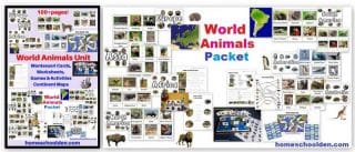 World Animal Packet (100+ pages) - Homeschool Den