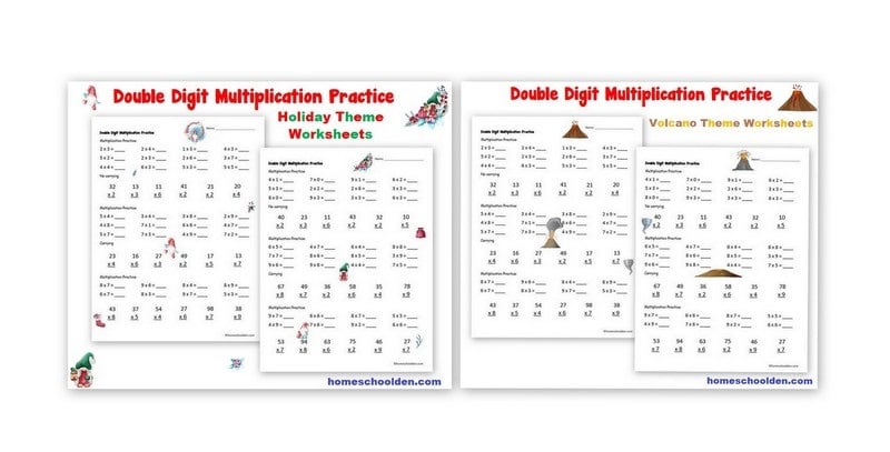 Double Digit Multiplication Practice - Homeschool Den
