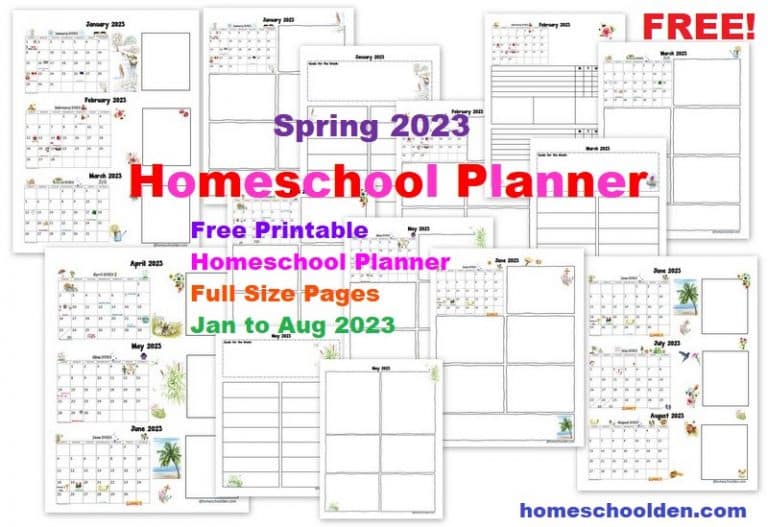 FREE Homeschool Planner for Spring 2023 - Homeschool Den