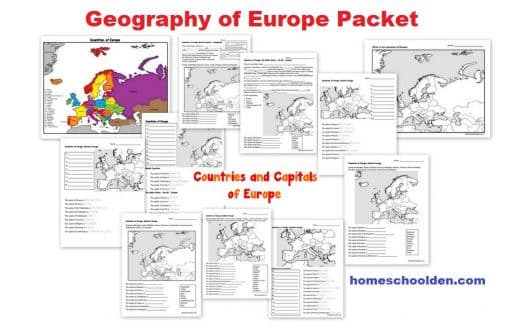 Countries and Capitals of Europe Worksheets - Homeschool Den