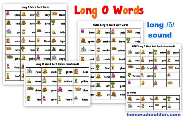 Long O Sound Word Sort and Games - Homeschool Den