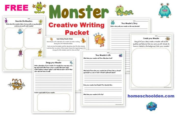 Monster Creative Writing Packet (FREE!) - Homeschool Den