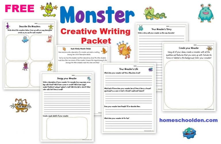 Monster Creative Writing Packet (FREE!) - Homeschool Den