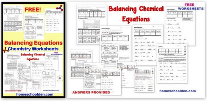 Balancing Chemical Equations - Free Worksheets - Homeschool Den